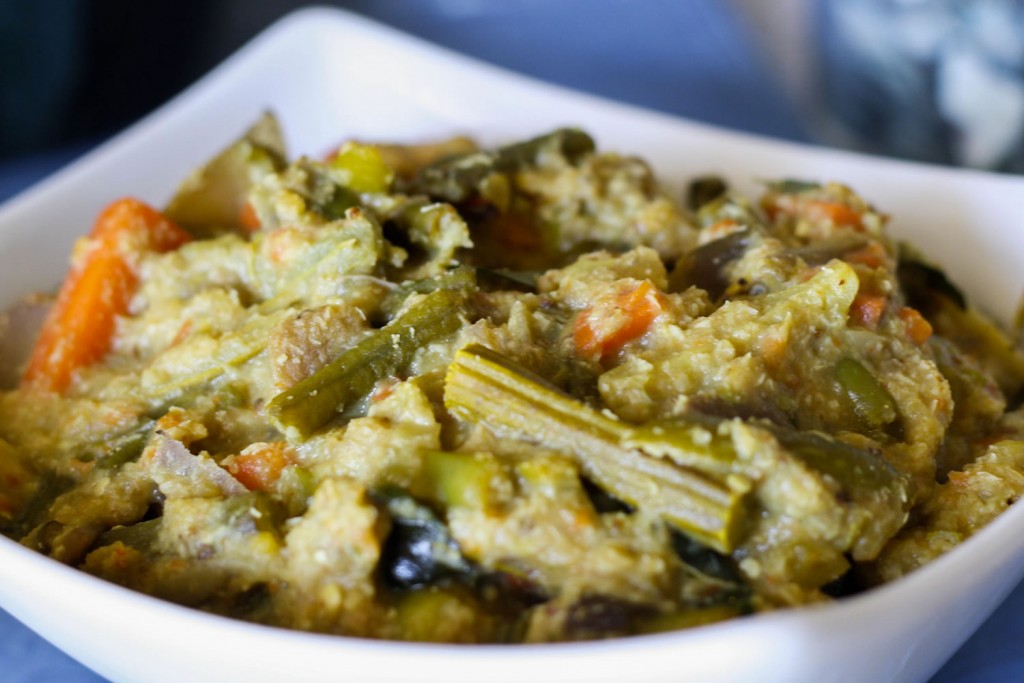 Receta de Avial ( Aviyal ). Mezcla de verduras estilo Kerala