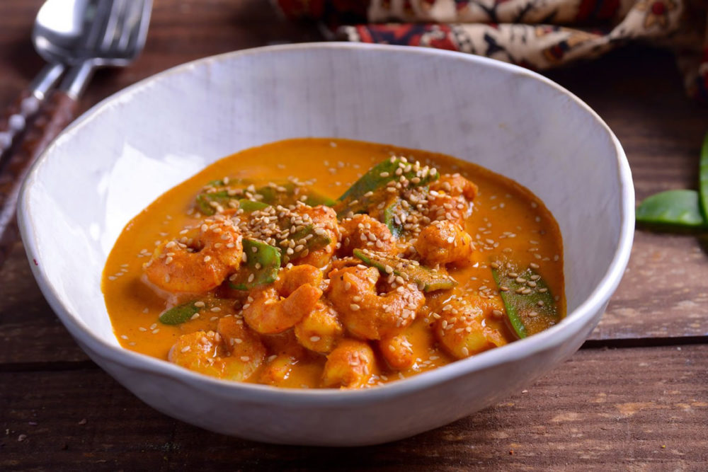 Jeenga Curry (Curry de Langostinos). Receta de origen hindú.