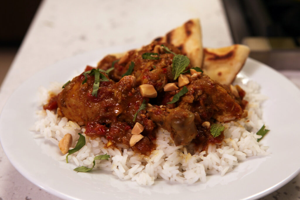 Receta de Vindaloo de cordero. Guiso de carne típico hindú.